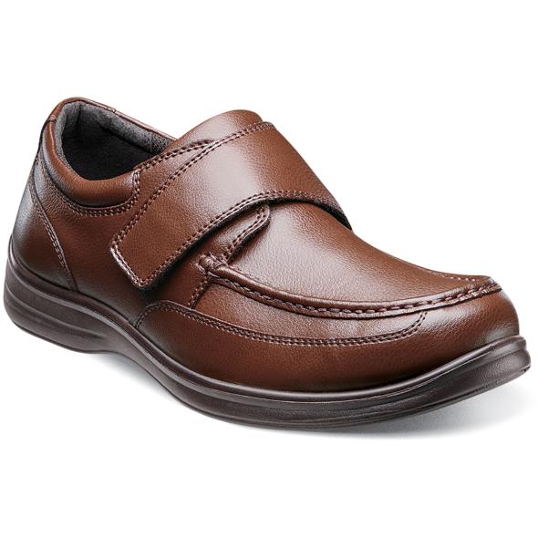 Men's Casual Shoes | Cognac Moc Toe Monk Strap | Nunn Bush Matthew