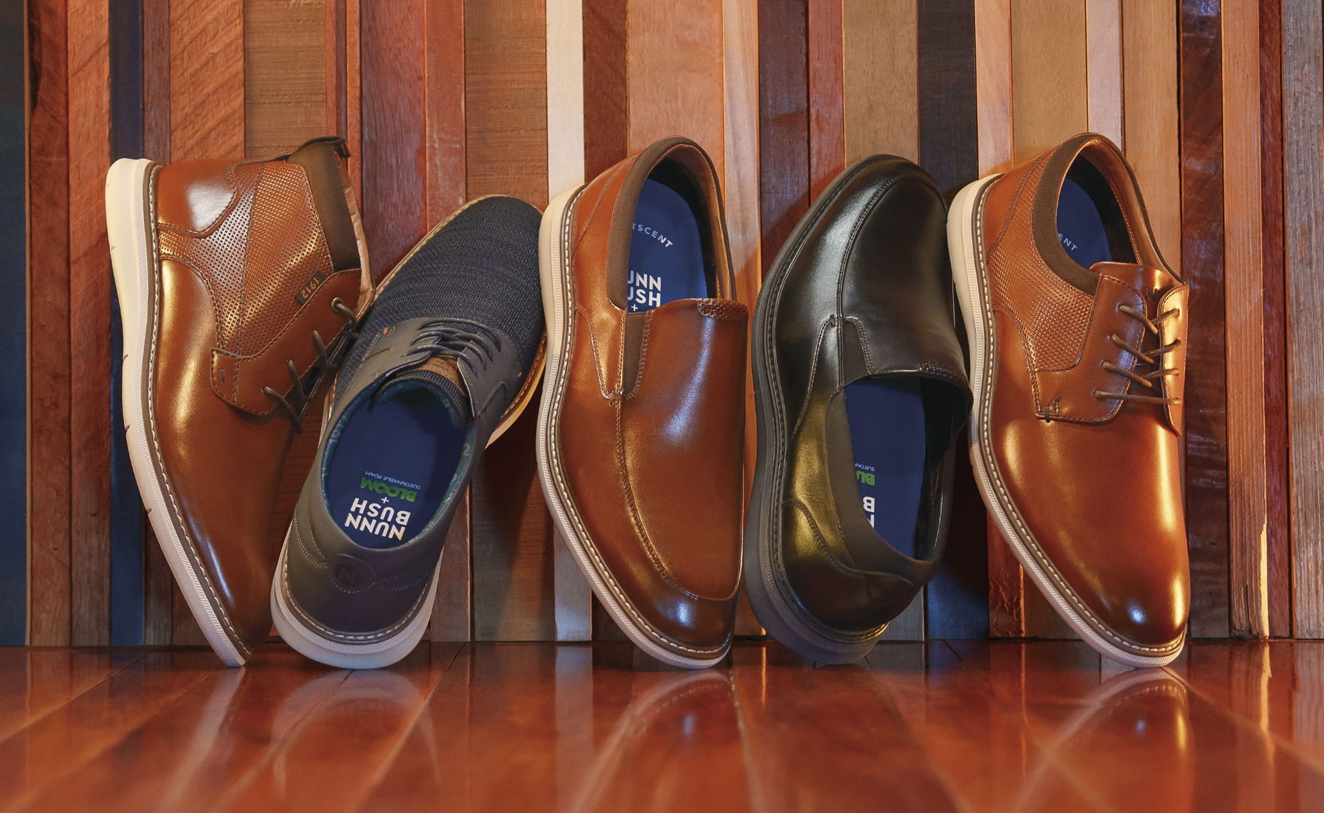 Nunn Bush casual featuring a group of the Chase collection.